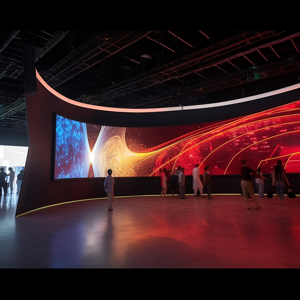 Customized Curved Transparent Display 14bit LED Screen P3 Indoor